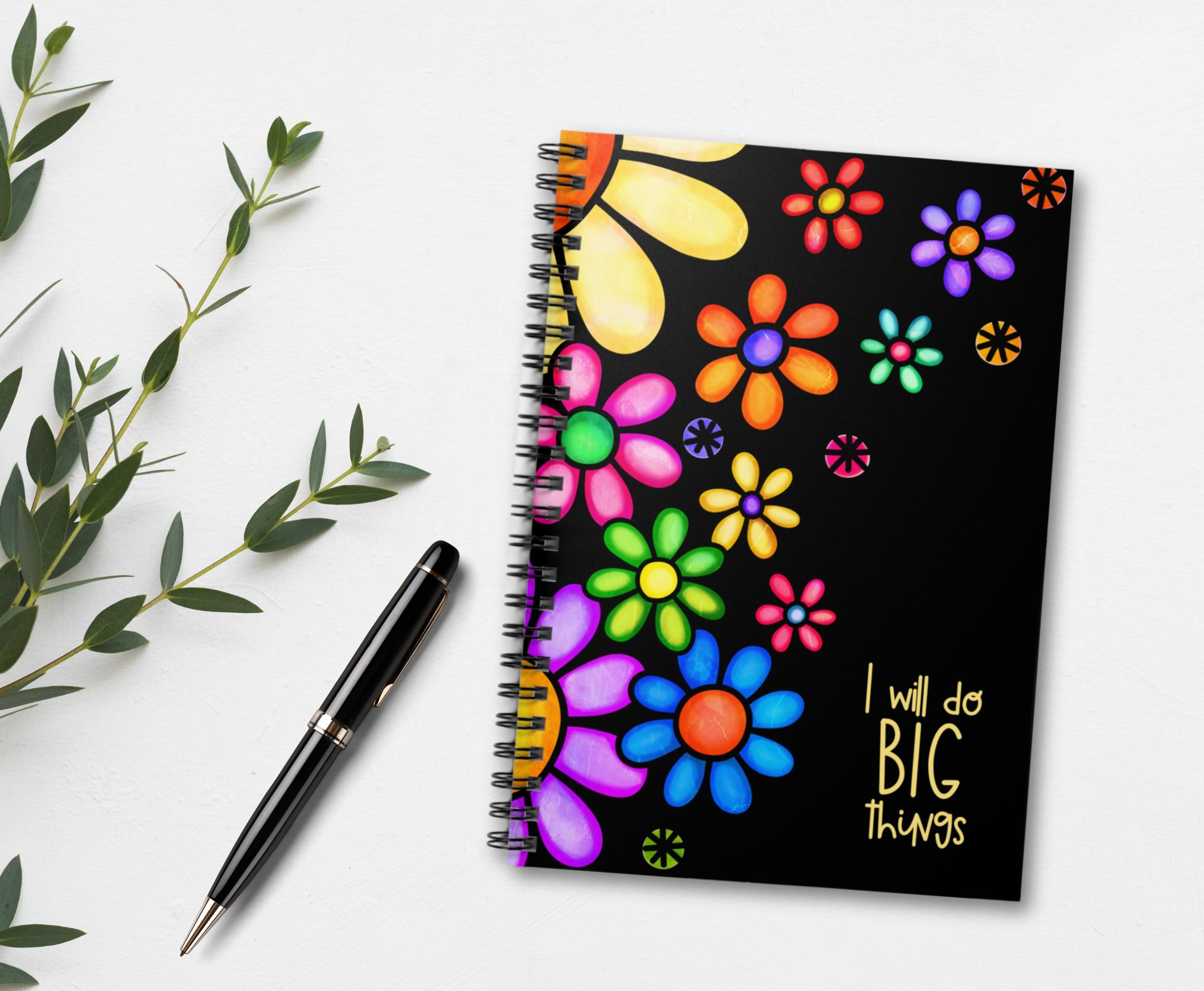 Spiral Notebook I Will Do Big Things Cute Floral Notebook Womens ...
