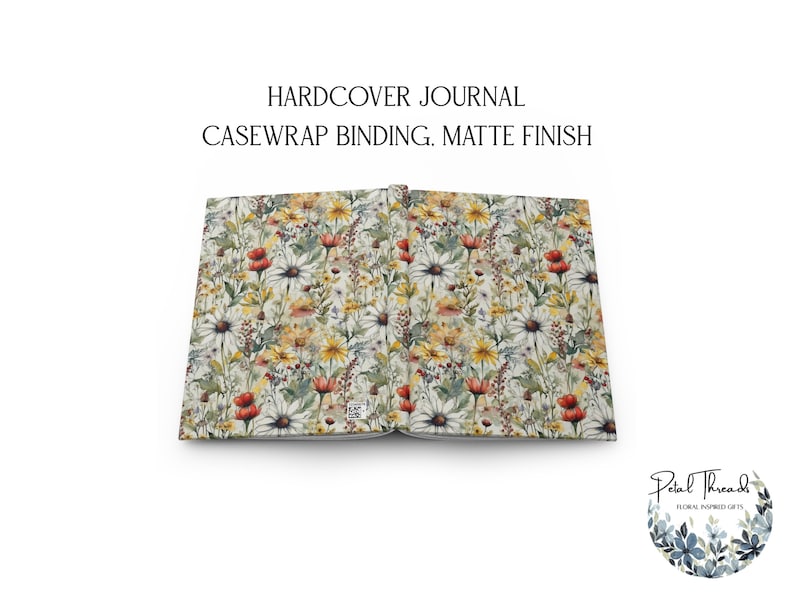 Hardcover Journal Notebook Wildflowers Notebook Lined Journal Gift for ...