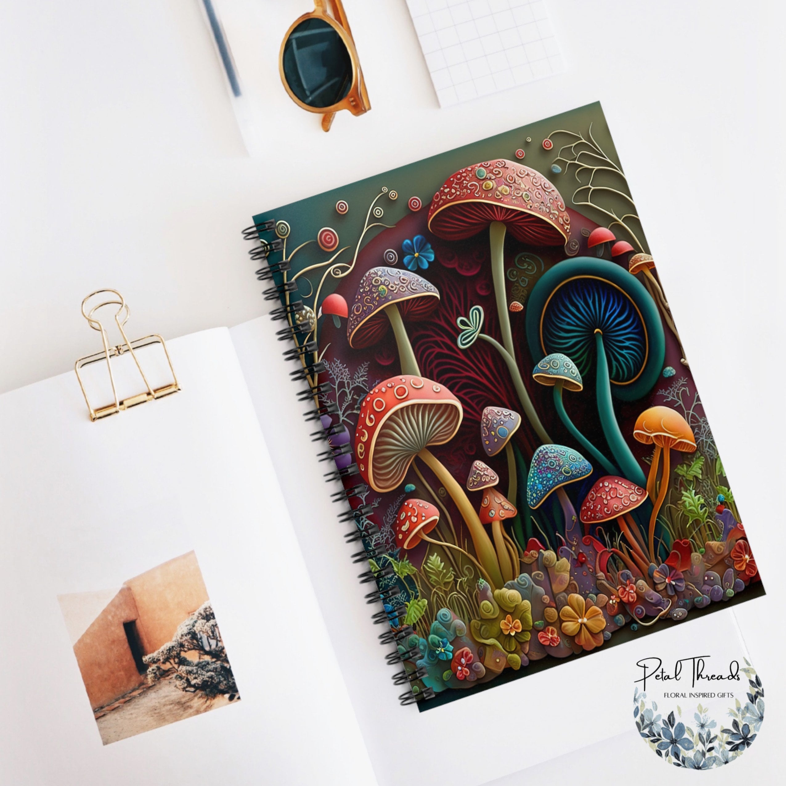 Spiral Notebook Cottagecore Mushrooms Cute Floral Notebook - Etsy