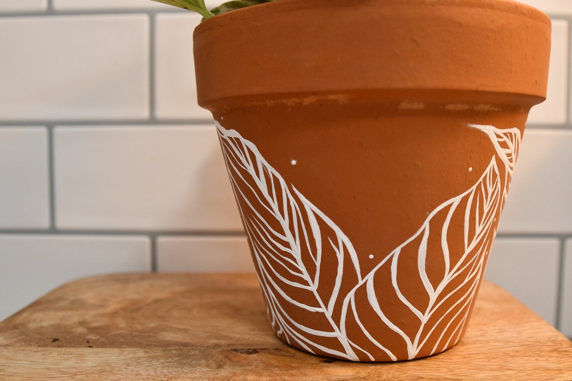 Boho Planter, Hand Painted Terracotta Pot , Boho Plant Pot, Cactus ...