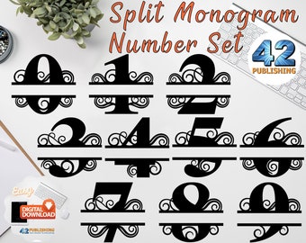 Split Monogram Svg - Etsy