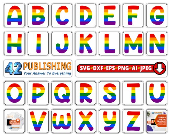 Pride Font Letters LGBTQ Ideal LGBT Iron on Letters Bisexual - Etsy Canada