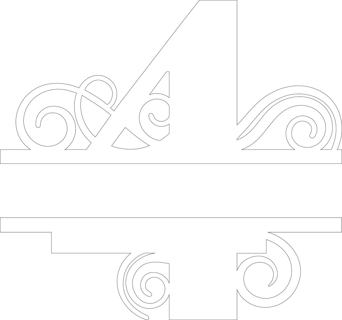 Split Monogram Numbers, Split Font SVG, Calligraphy Svg, Number Print ...