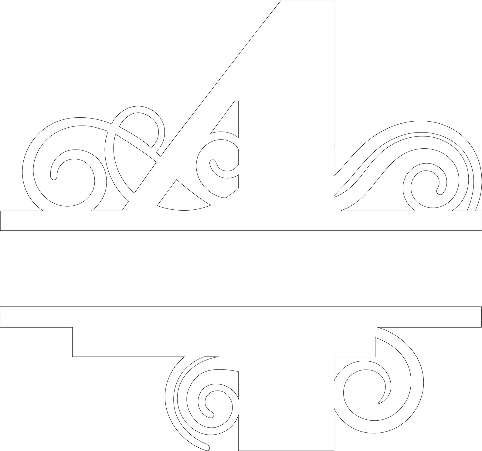 Split Monogram Numbers, Split Font SVG, Calligraphy Svg, Number Print ...