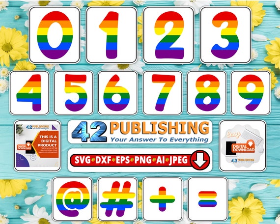 Pride Font Numbers LGBTQ Ideal LGBT Iron on Letters Bisexual - Etsy