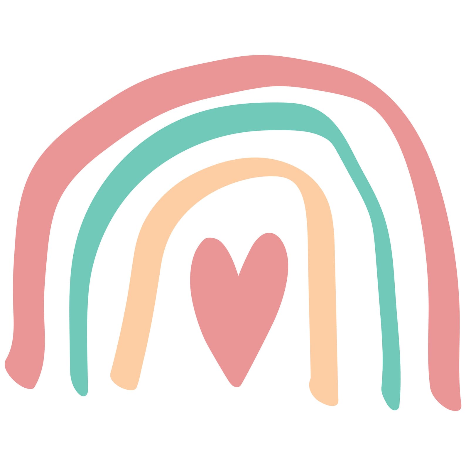 Watercolor Boho Rainbow SVG Pastel Rainbow Clip Art Boho - Etsy