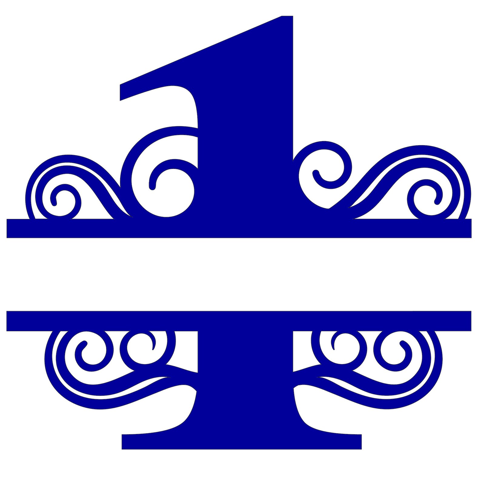 Split Monogram Numbers, Split Font SVG, Calligraphy Svg, Number Print ...