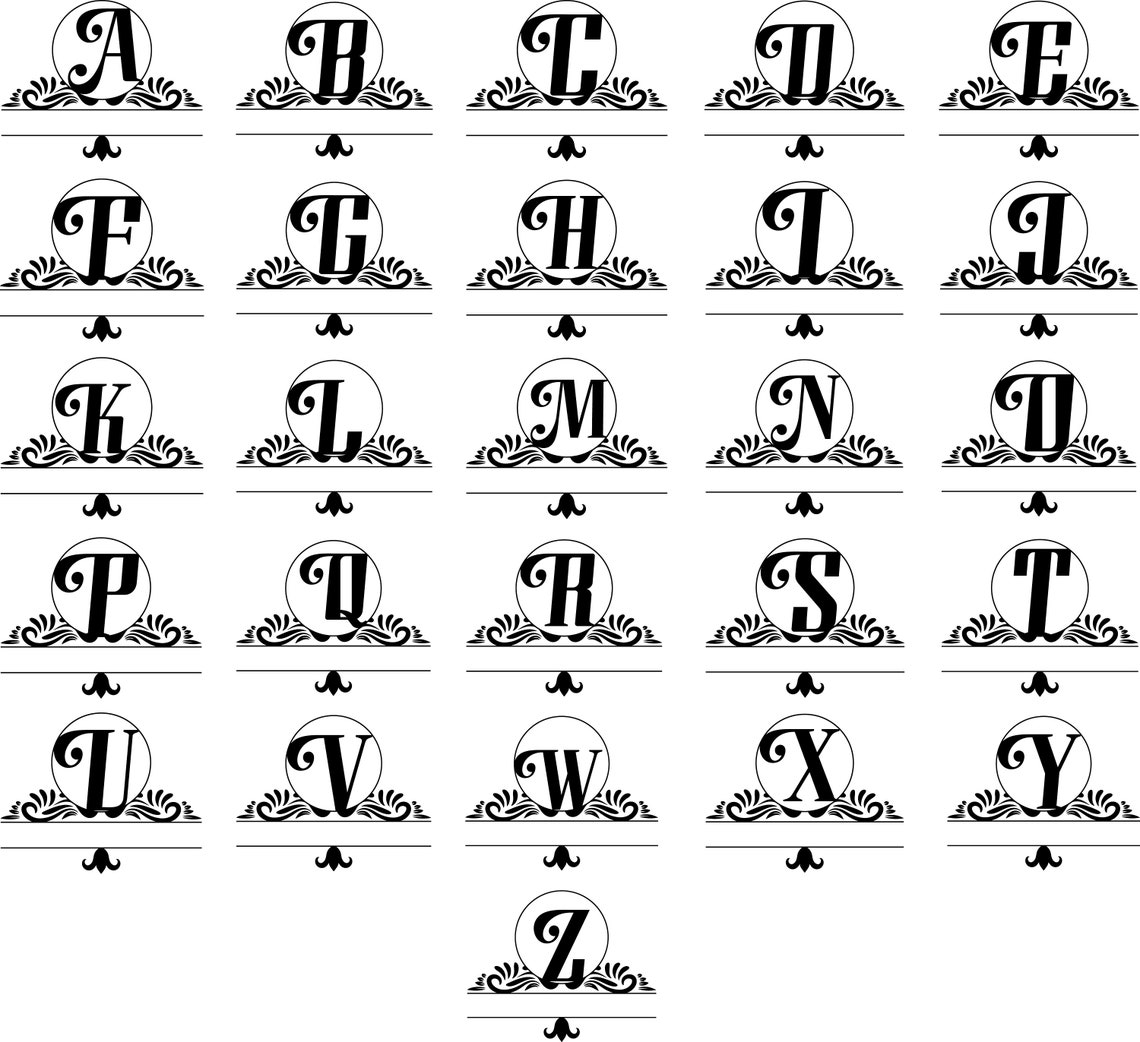 Monogram Font SVG, Calligraphy Font SVG, Monogram Letters, Calligraphy ...