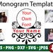 Monogram Template SVG Svg FILES for Cricut Digital - Etsy