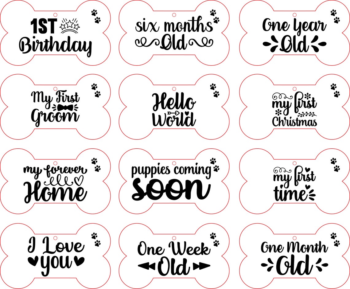 Puppy Dog Milestone Quotes, Ready Cut Files for Laser Machine, Vinyl ...