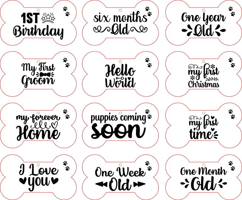 Puppy Dog Milestone Quotes, Ready Cut Files for Laser Machine, Vinyl ...