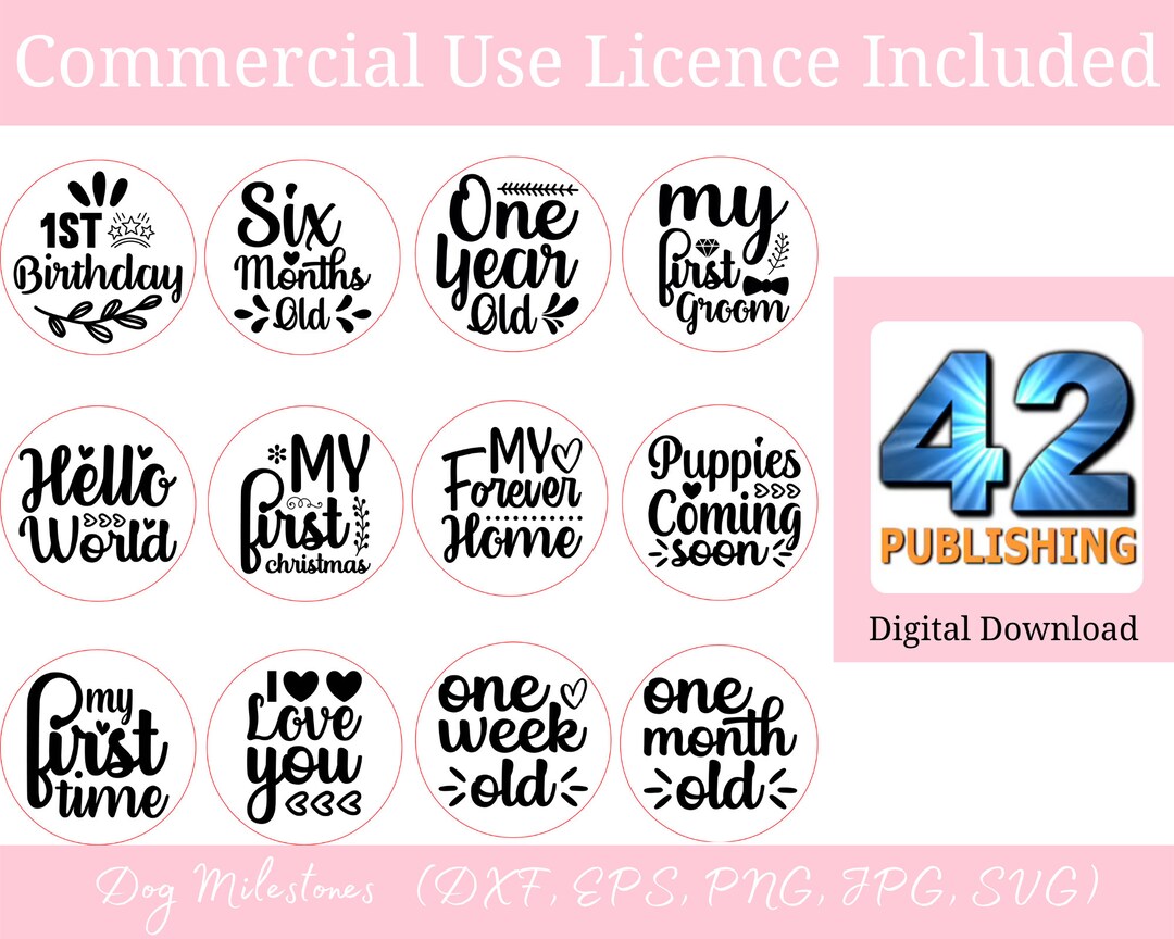 Puppy Dog Milestone Quotes, Ready Cut Files for Laser Machine, Vinyl ...