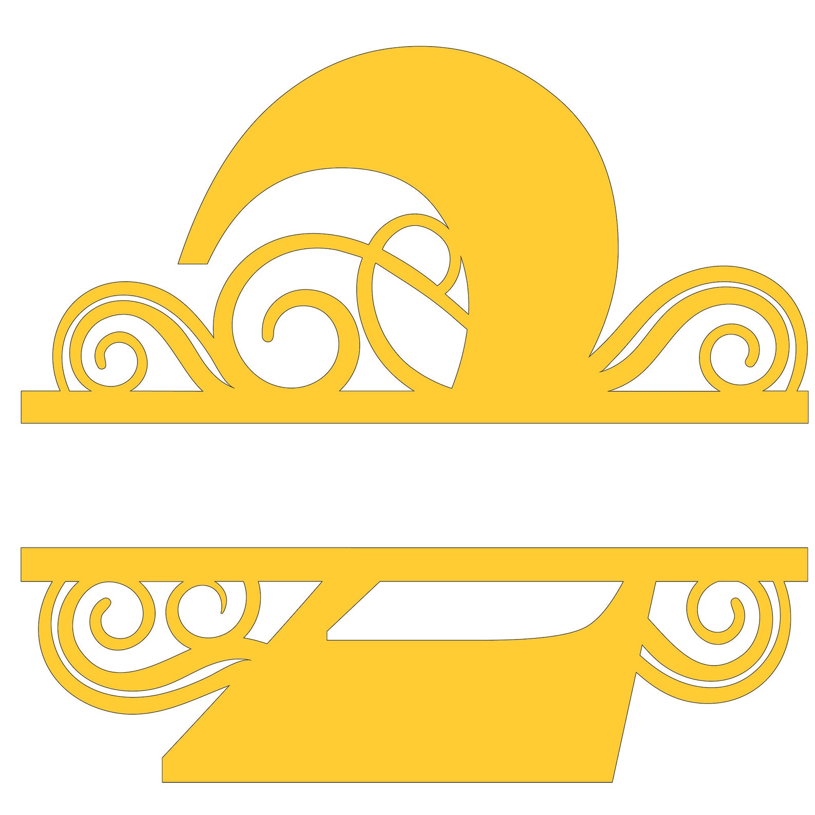 Split Monogram Numbers, Split Font SVG, Calligraphy Svg, Number Print ...