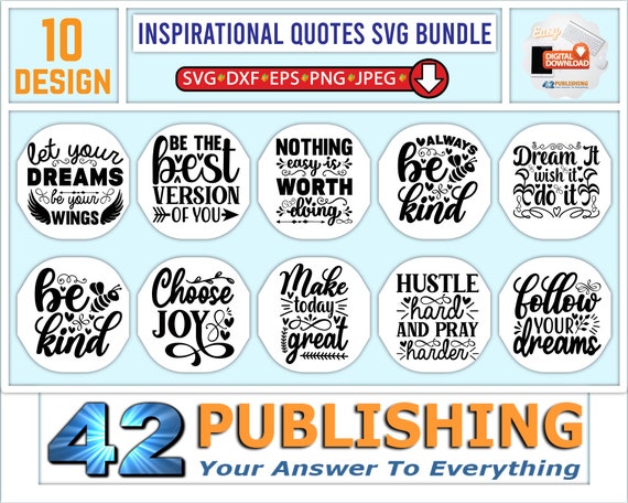 Inspirational SVG Bundle Quotes About Life SVG Motivational - Etsy