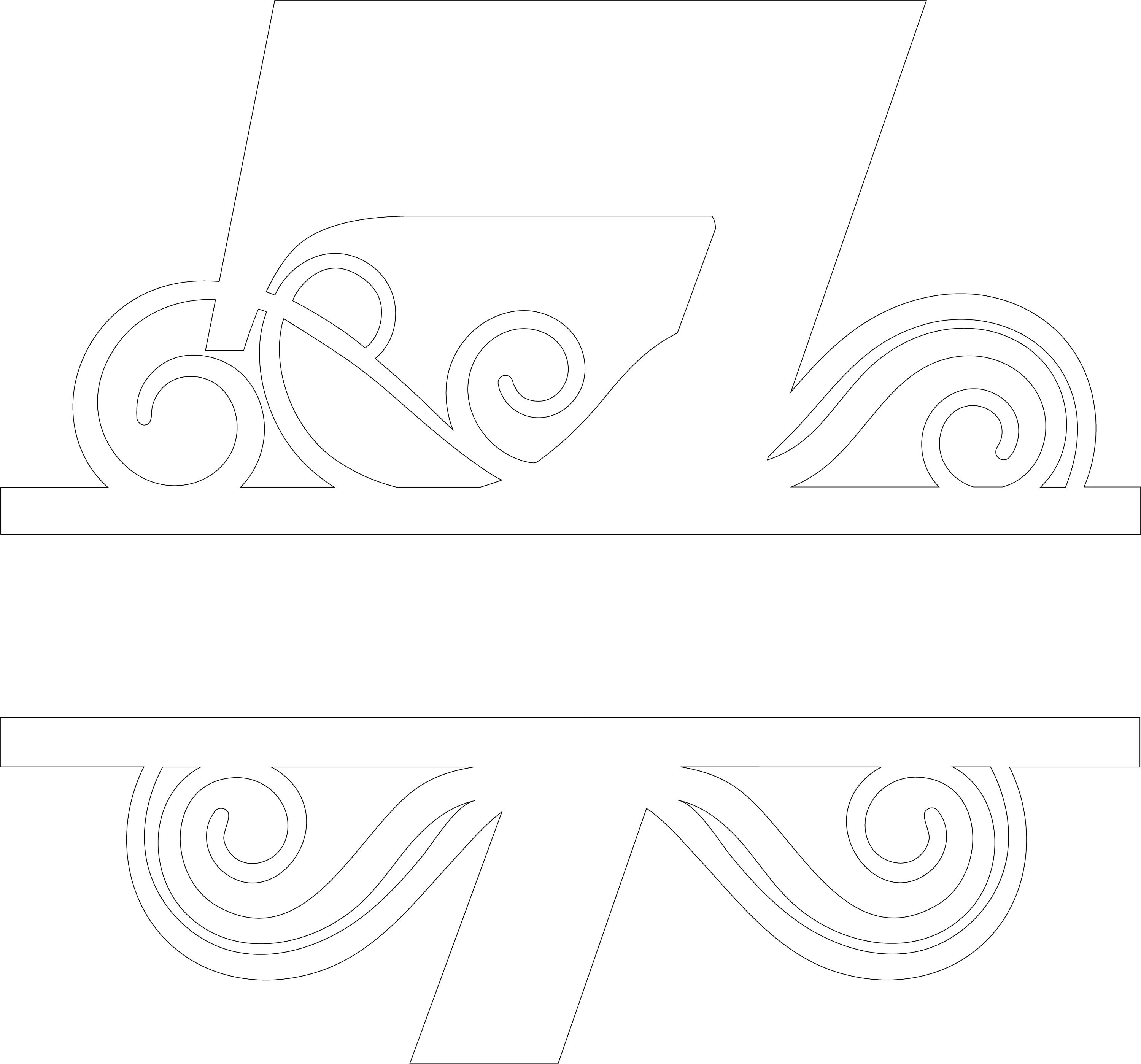 Split Monogram Numbers, Split Font SVG, Calligraphy Svg, Number Print ...