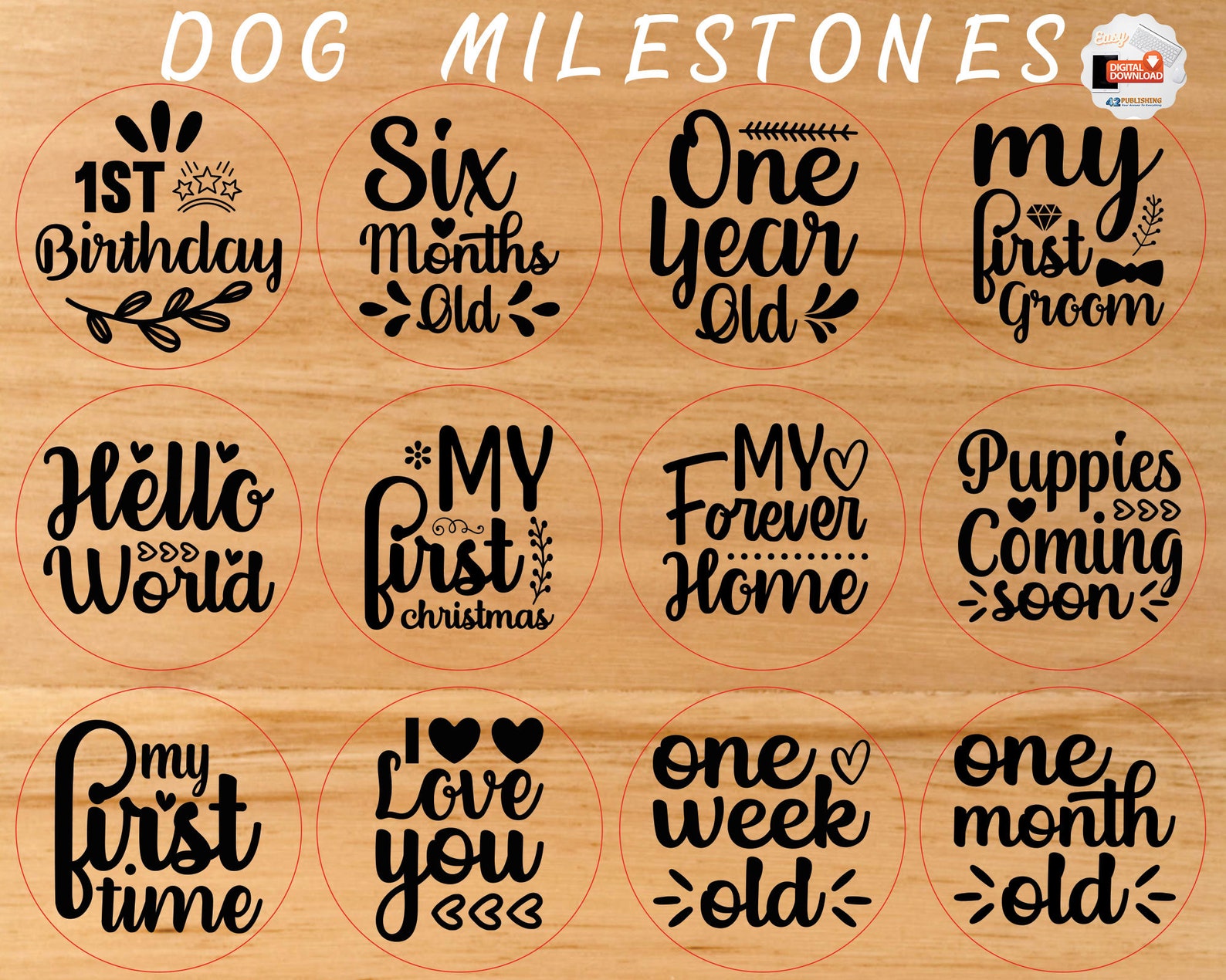 Puppy Dog Milestone Quotes, Ready Cut Files for Laser Machine, Vinyl ...