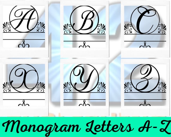 Monogram Letters SVG Svg FILES for Cricut Digital | Etsy