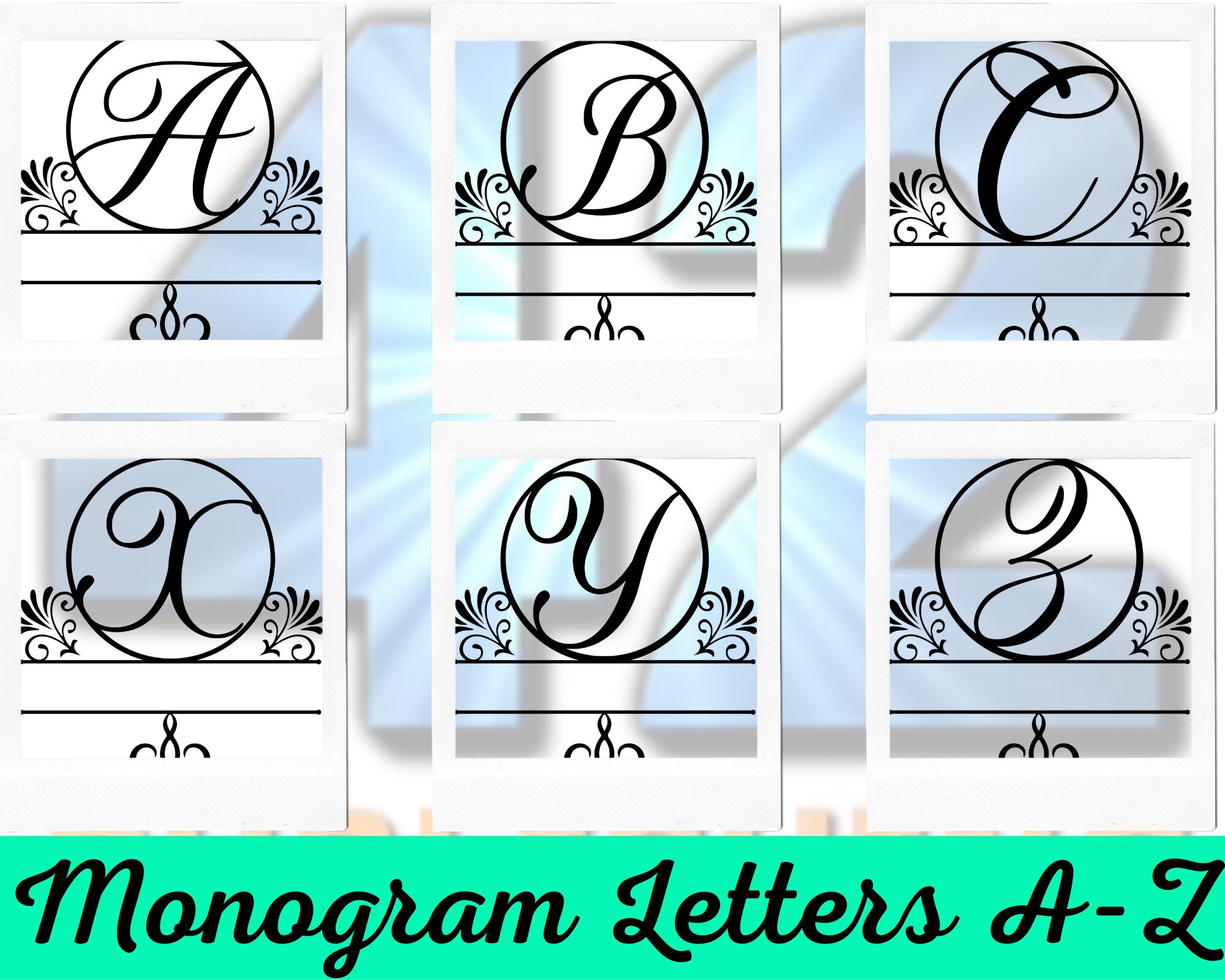 Monogram Letters, SVG, Svg FILES for Cricut, Digital Downloadable Split ...