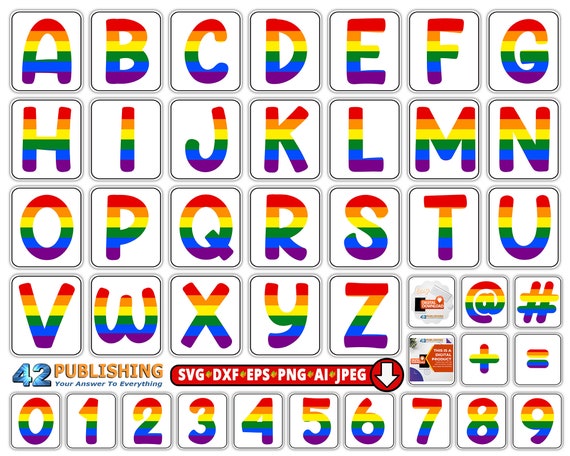 LGBTQ Pride Font Set Gay Pride Svg LGBT Pride Pin Bisexual - Etsy