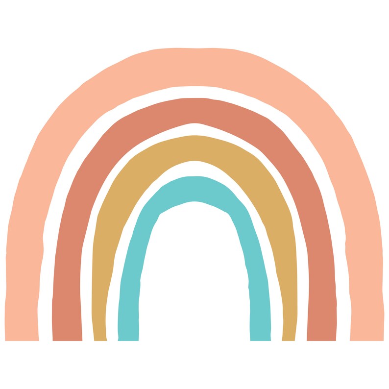 Watercolor Boho Rainbow SVG Pastel Rainbow Clip Art Boho - Etsy