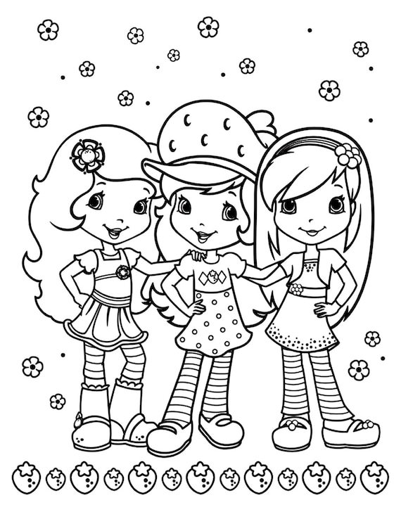 Strawberry Girls Coloring Pages