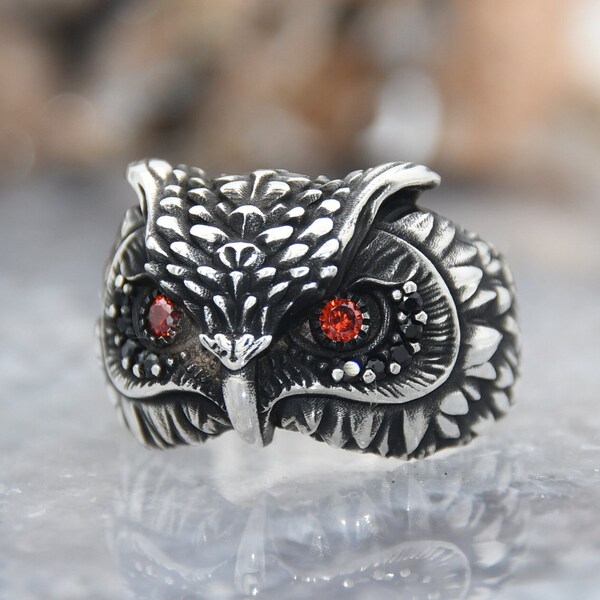 Red Owl Ring - Etsy