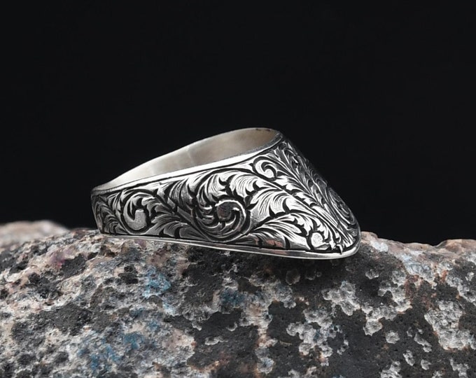 Modern Thumb Men Ring, Archer Thumb Ring, Mens Handmade Ring, 925 ...