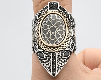 Modern Thumb Men Ring, Archer Thumb Ring, Mens Handmade Ring, 925 ...