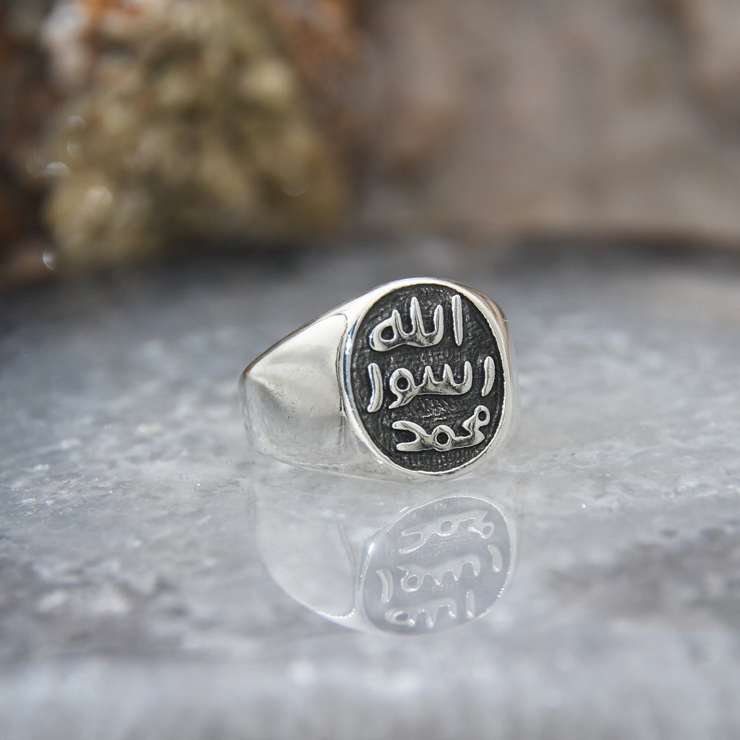 Islamic Silver Ring, Seal of Prophet Muhammad Silver Ring, Turkish Ring ...