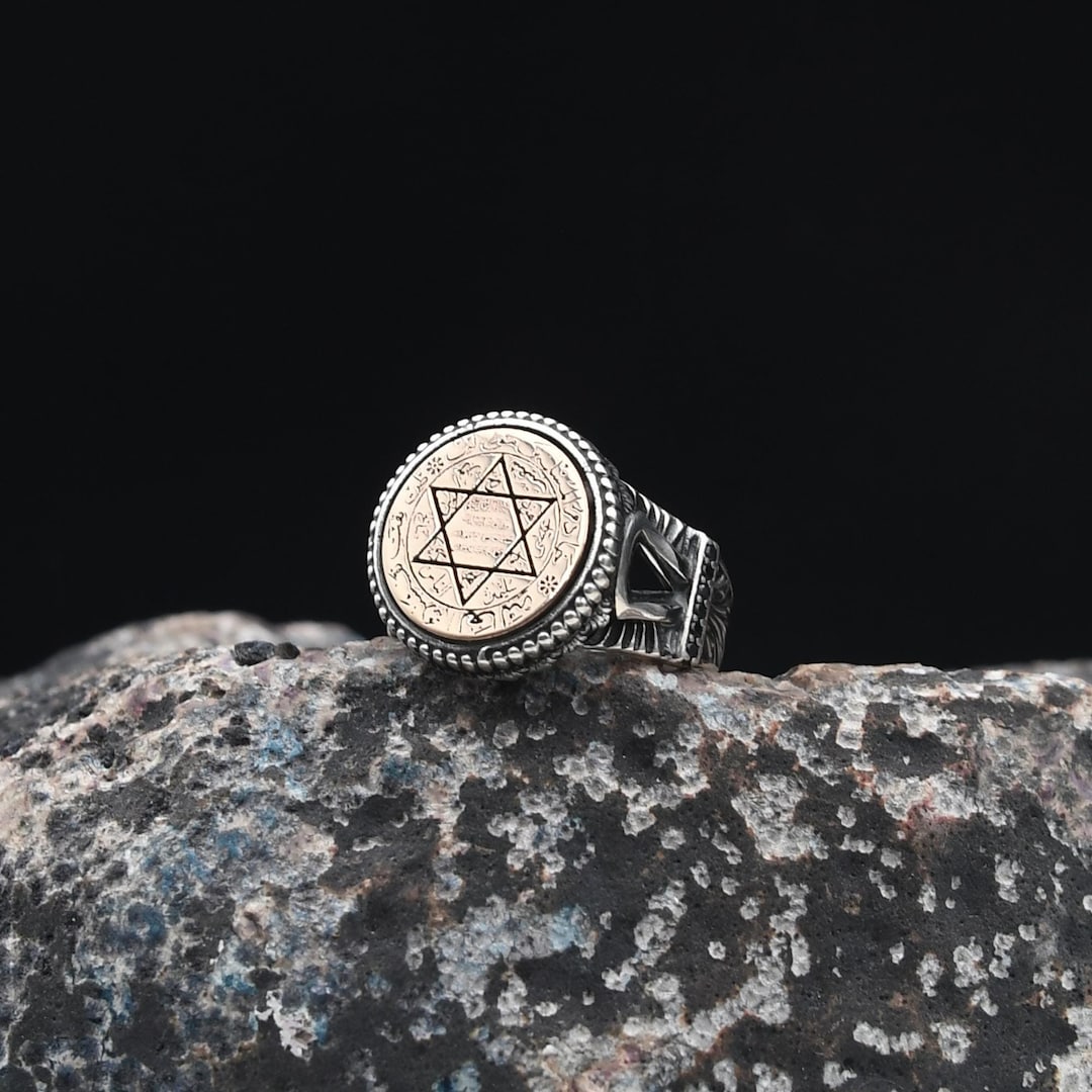 Solomon's Seal Ring, Star of David Ring, Men's Handmade Silver Ring ...