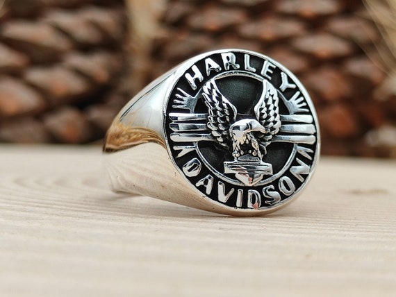 Harley-Davidson Men's Signet Ring, Flames Willie G Skull 14kt Gold ...
