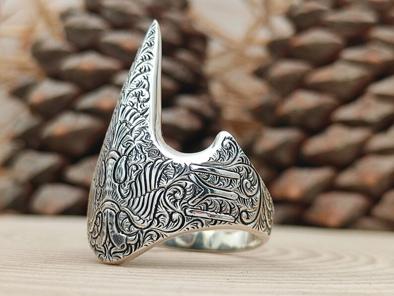 Archer Thumb Ring Handmade Sterling Silver Ring Eagle - Etsy