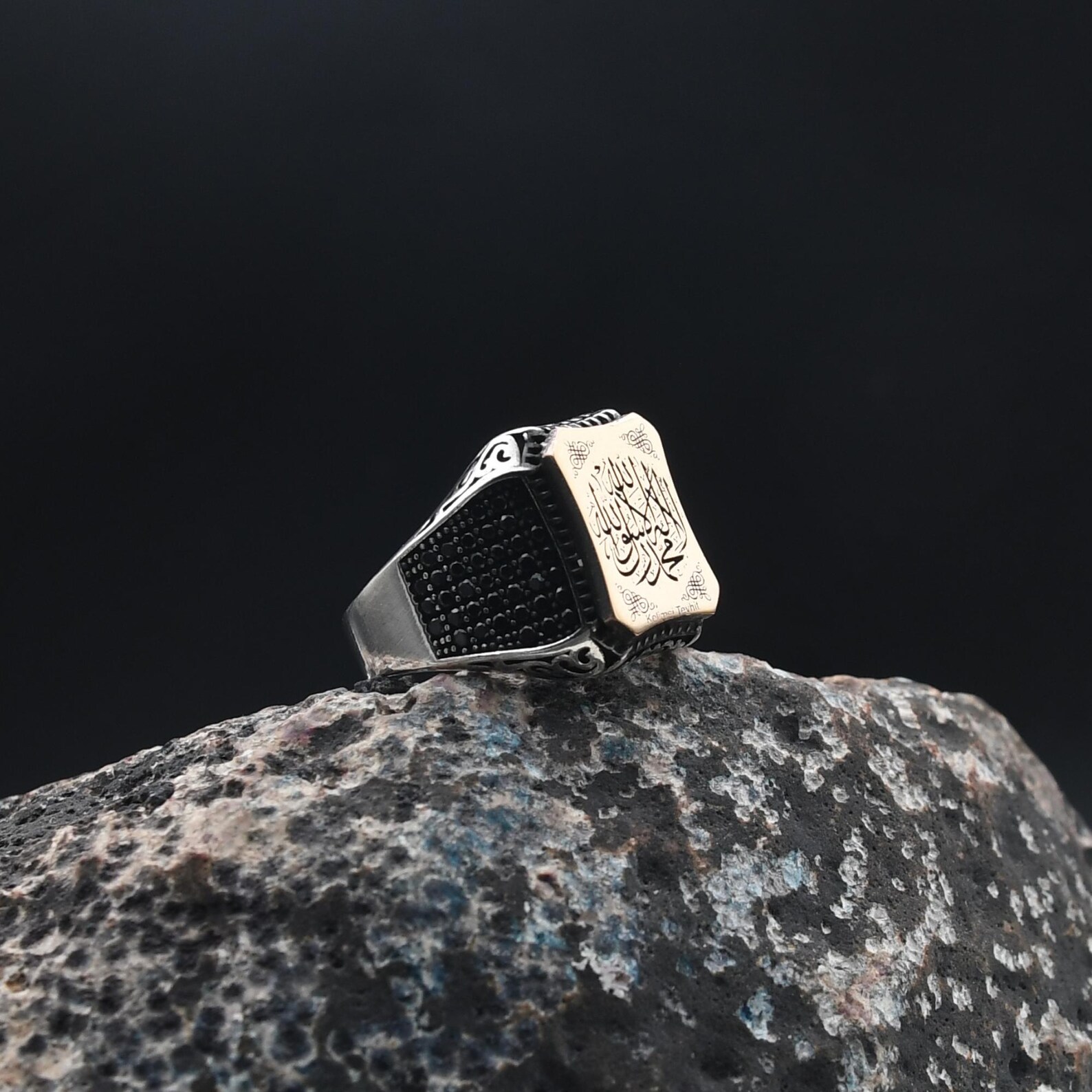 Islamic Silver Ring,925 Sterling Silver Ring,men Engraved Ring,kalima ...