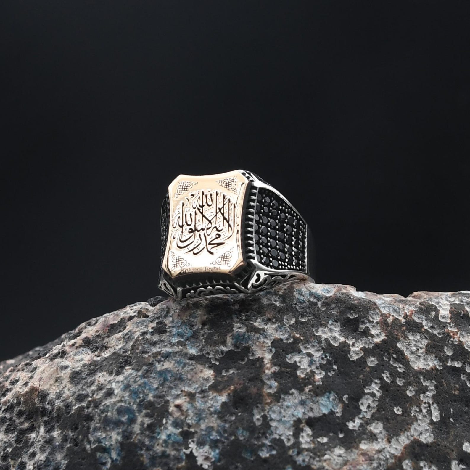 Islamic Silver Ring,925 Sterling Silver Ring,men Engraved Ring,kalima ...