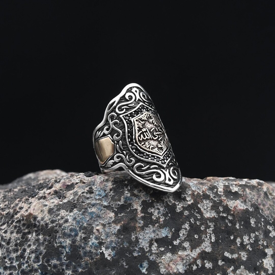 Mens Handmade Thumb Ring, İslamic Thumb Ring, 925 Sterling Silver Ring ...