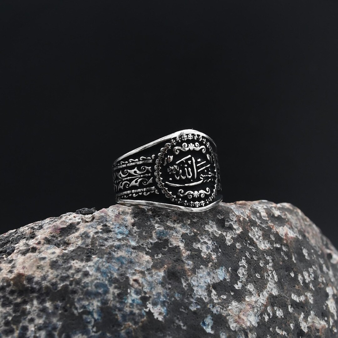 İslamic Silver Ring, 925 Sterling Silver Ring, Hasbinallah Ring ...