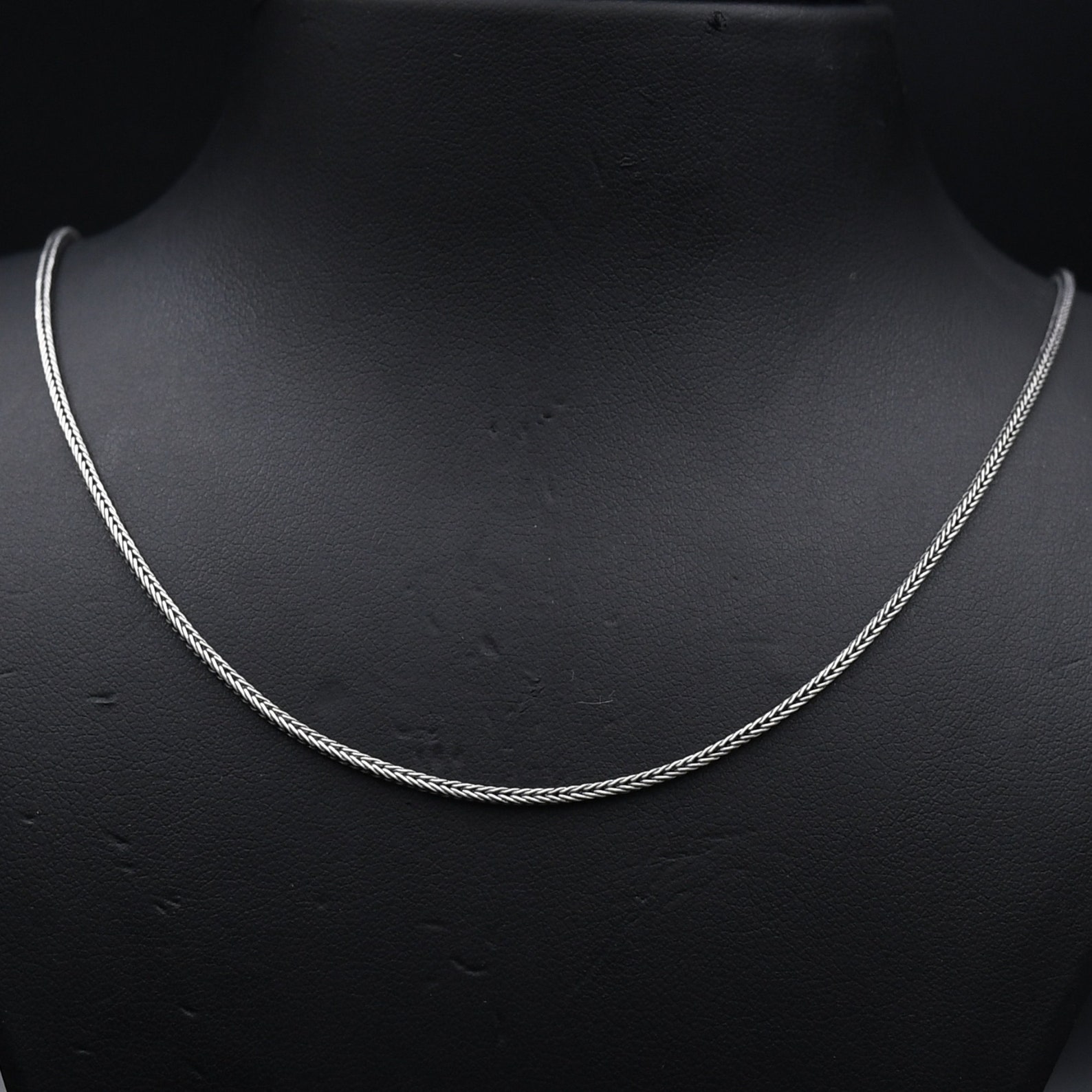 925 Sterling Silver 1MM Foxtail Chain Necklace for Men, Handmade ...