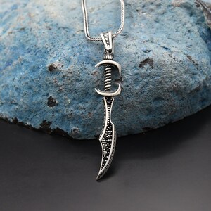 Sword Necklace, 925 Sterling Silver Necklace, Sword Charm With Chain ...