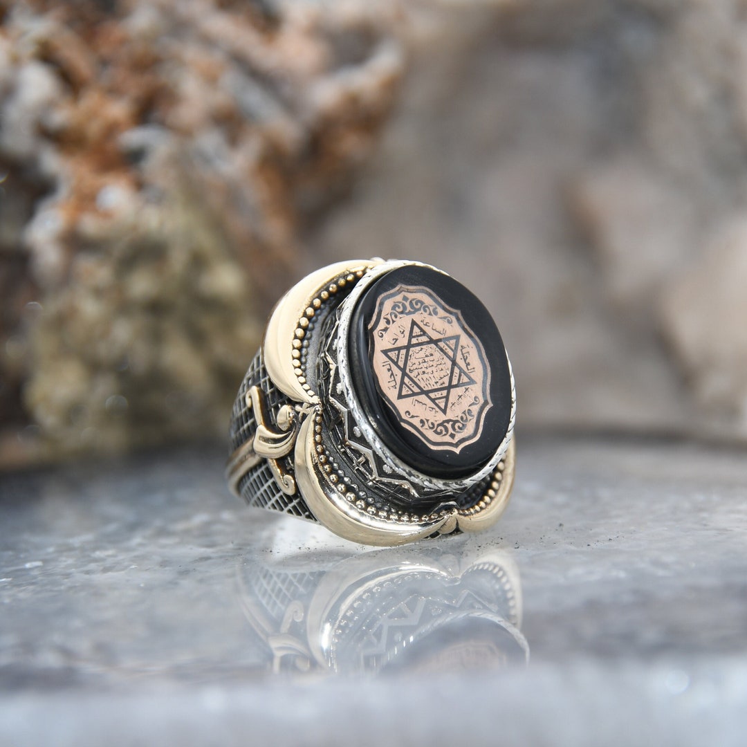 Solomon's Seal Ring, Star of David Ring, Solomon Seal Silver Ring, 925 ...