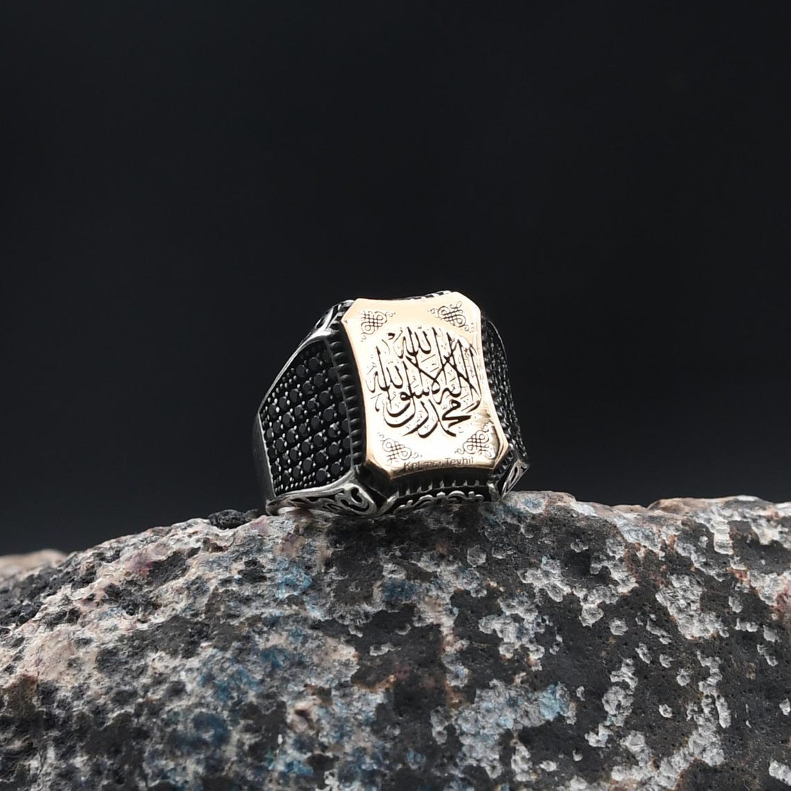Islamic Silver Ring,925 Sterling Silver Ring,men Engraved Ring,kalima ...