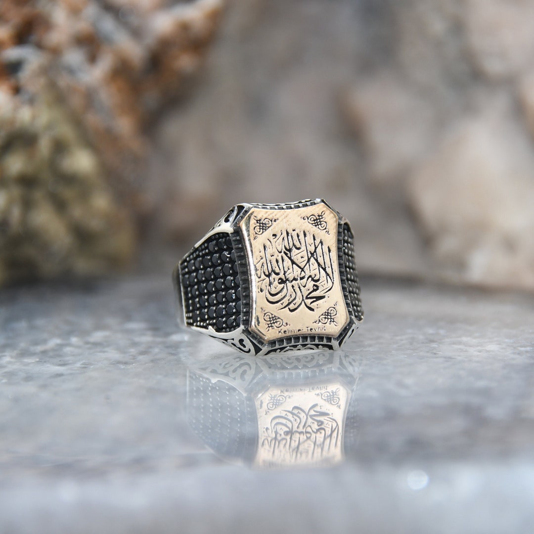 Islamic Silver Ring,925 Sterling Silver Ring,men Engraved Ring,kalima ...