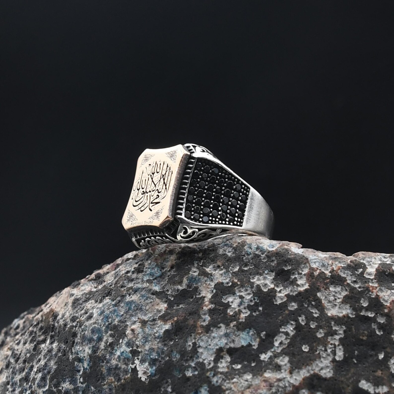 Islamic Silver Ring,925 Sterling Silver Ring,men Engraved Ring,kalima ...