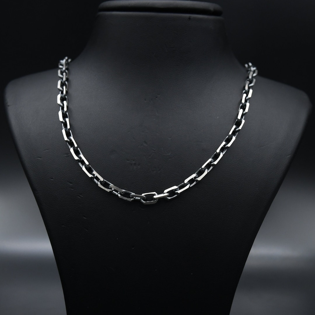 925 Sterling Silver 5 MM Anchor Chain Necklace, Handmade Anchor ...