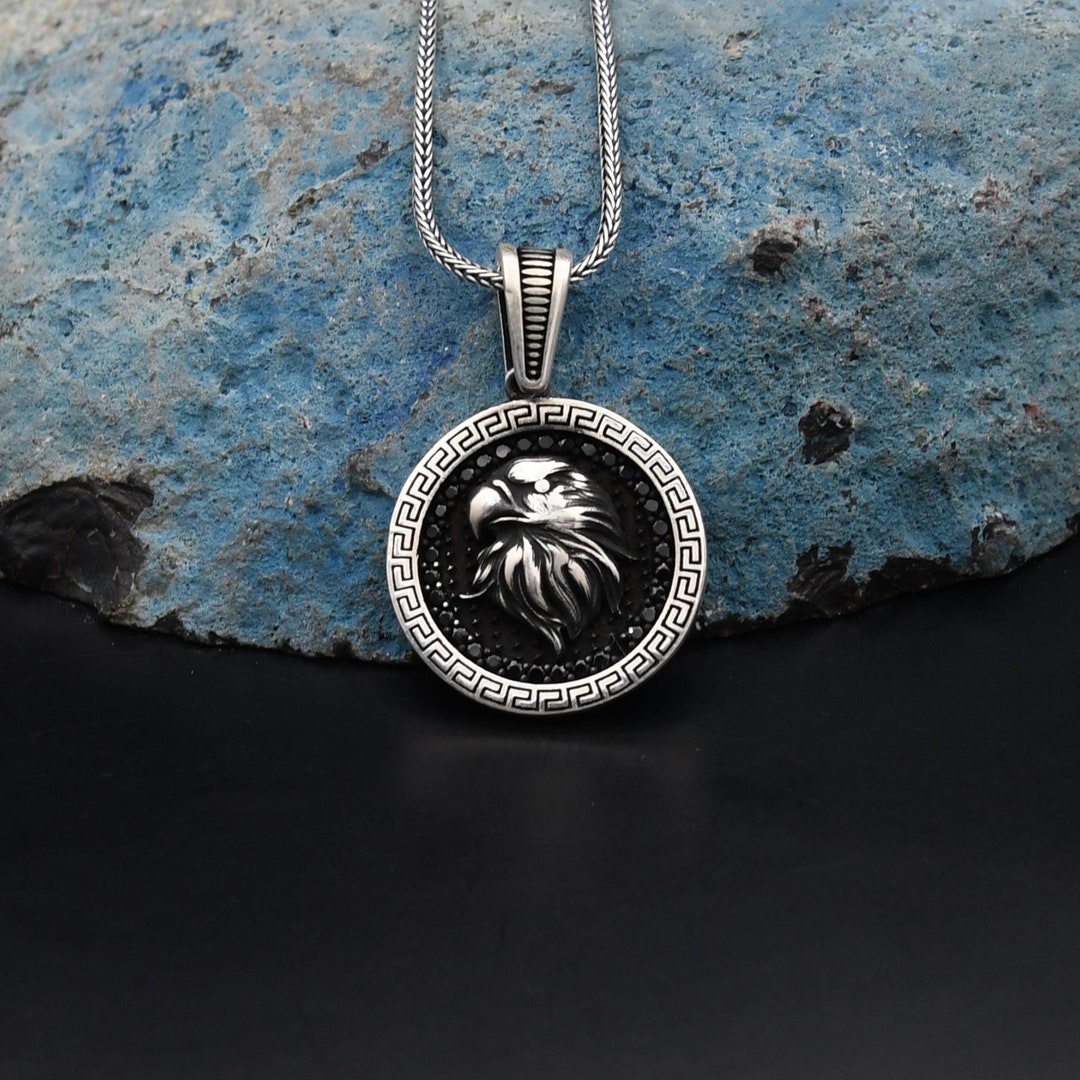 Eagle Men Pendant, 925 Sterling Silver Necklace, Eagle Charm With Chain ...