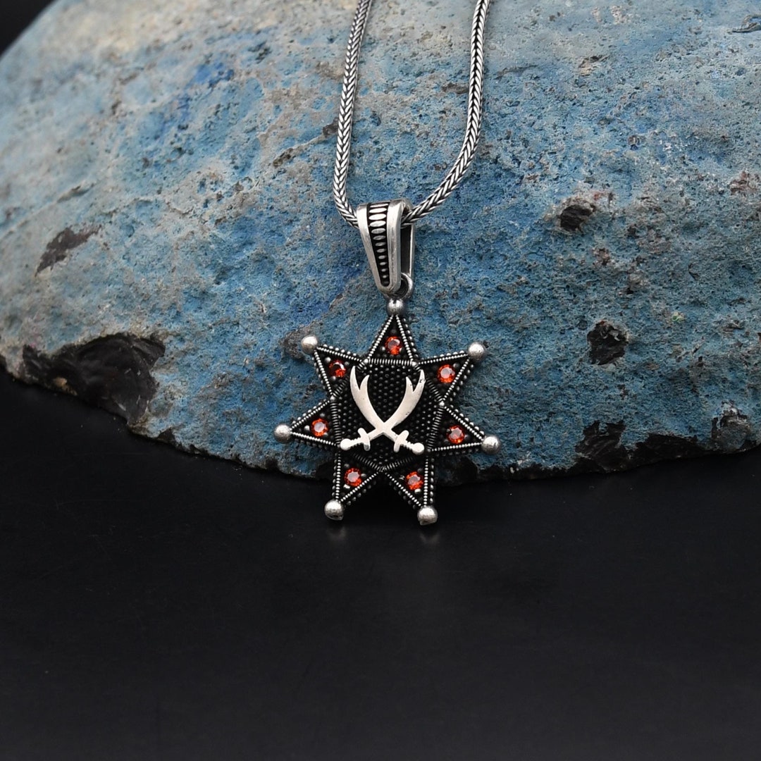 Zulfiqar Silver Pendant, 925 Sterling Silver Necklace, Zulfiqar Sword ...