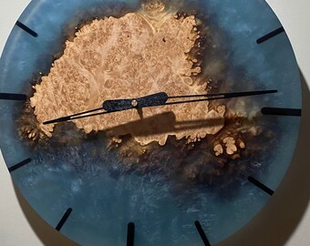 Maple Burl Resin Sculpture Clock Live Edge Battery Powered - Etsy