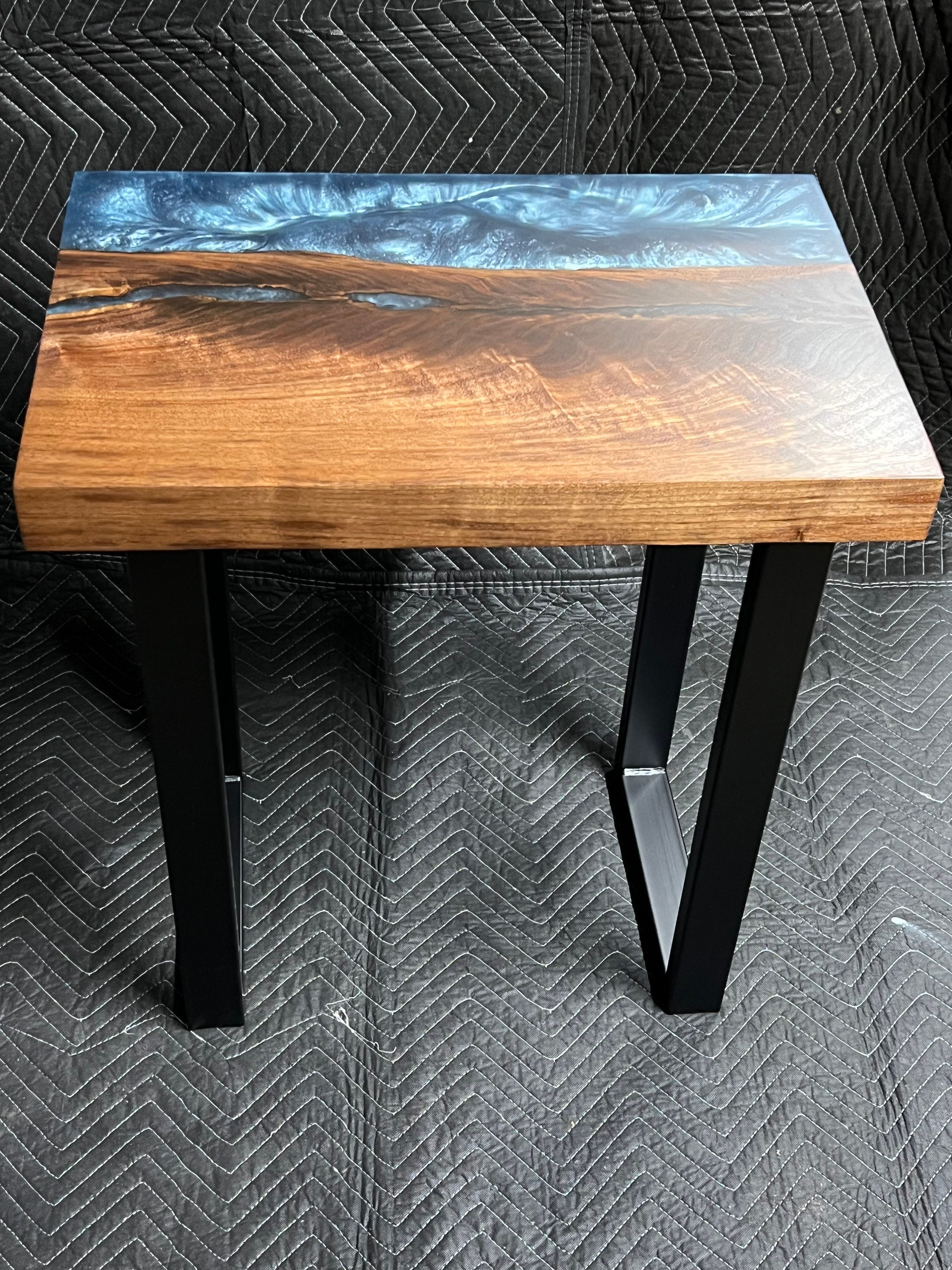 Walnut and Epoxy End Table - Etsy