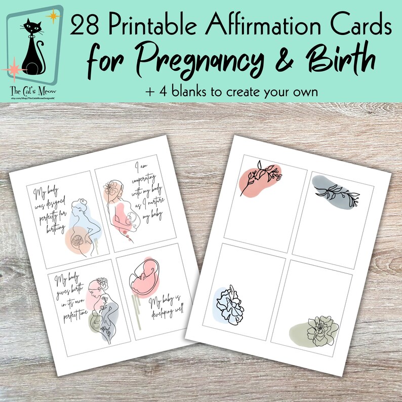 28 Printable Affirmation Cards for Pregnancy & Birth - Etsy