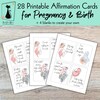 28 Printable Affirmation Cards for Pregnancy & Birth | Positive ...