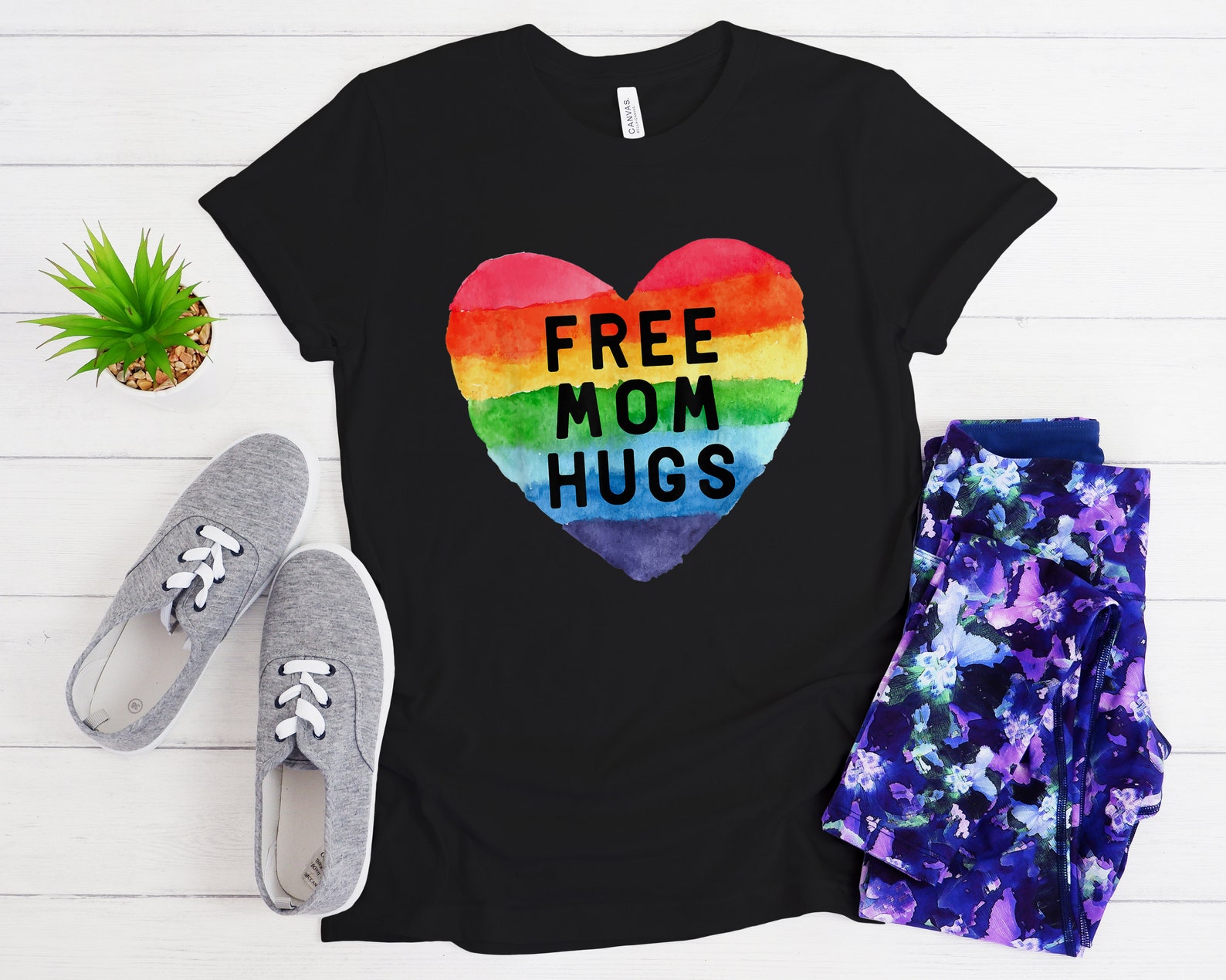 Free Mom Hugs T-shirt, Ally T-shirt, Rainbow Pride T-shirt, LGBTQ T ...